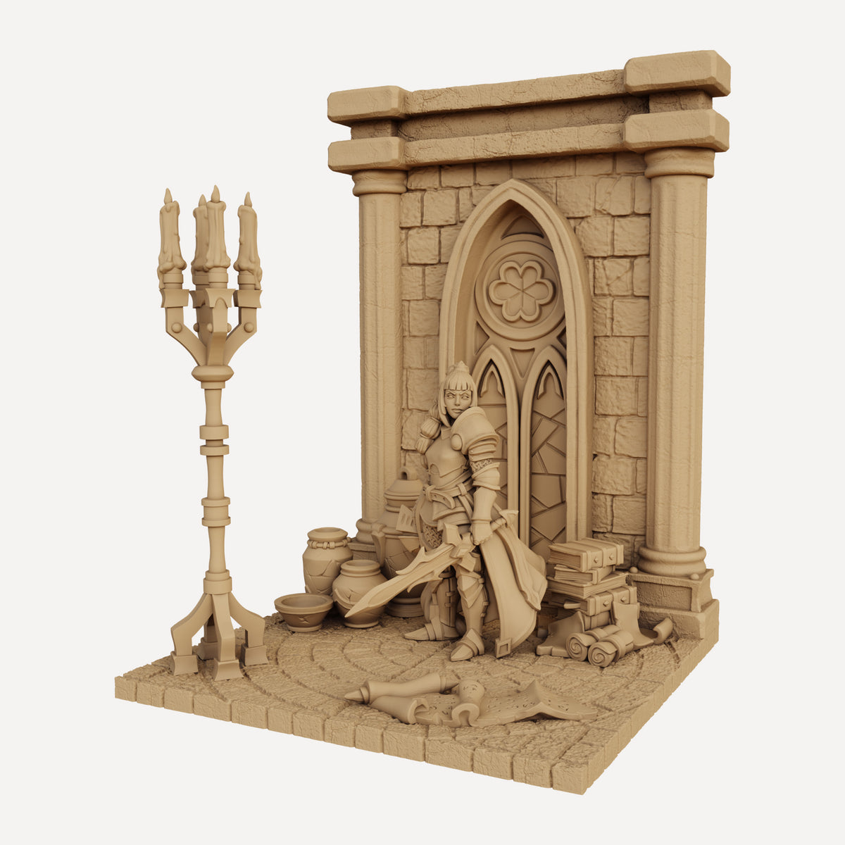 Ester Sunwalker - Human Cleric - Mini-Diorama — Empire of Minis