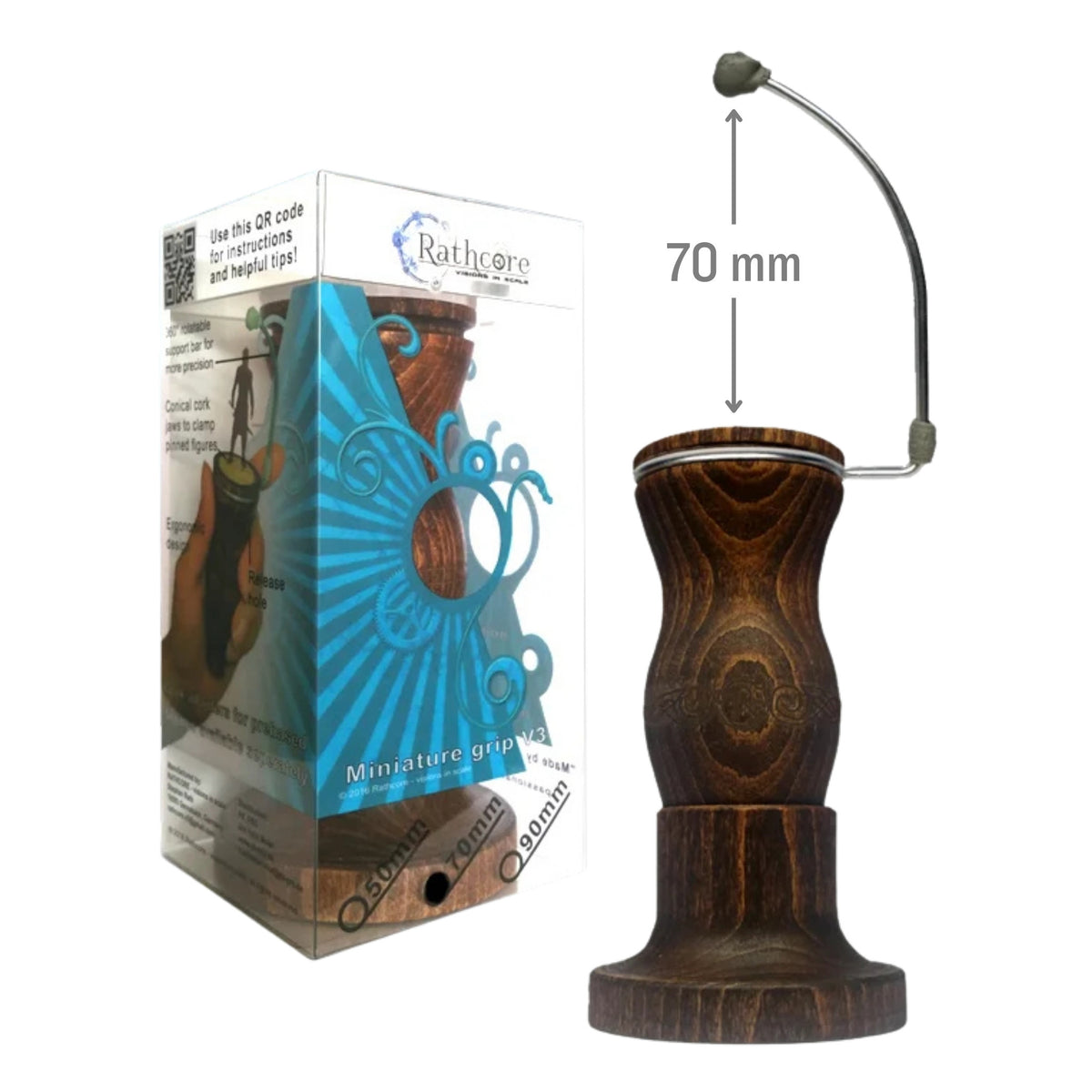Rathcore Miniature Grip V3 - 70mm - Dark Wood — Empire of Minis