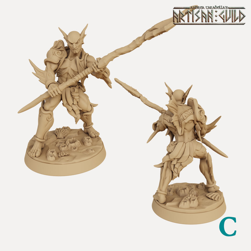 Triton Raiders (Bald) - 3D Printed Miniatures — Empire of Minis