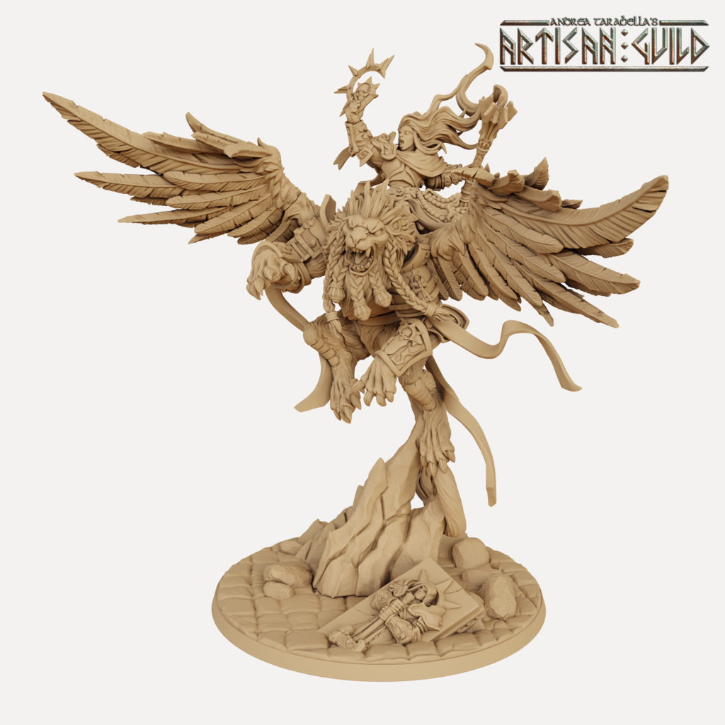 Agata on a Proudmane Winged Lion (Pteroleon) - 3D Printed Miniature ...