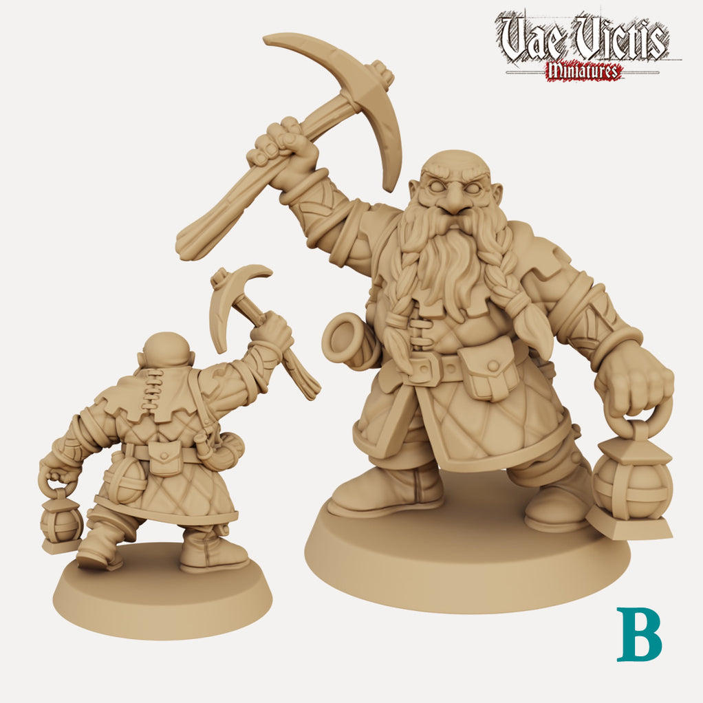 Hill Dwarf Miners - 3D Printed Miniatures — Empire of Minis