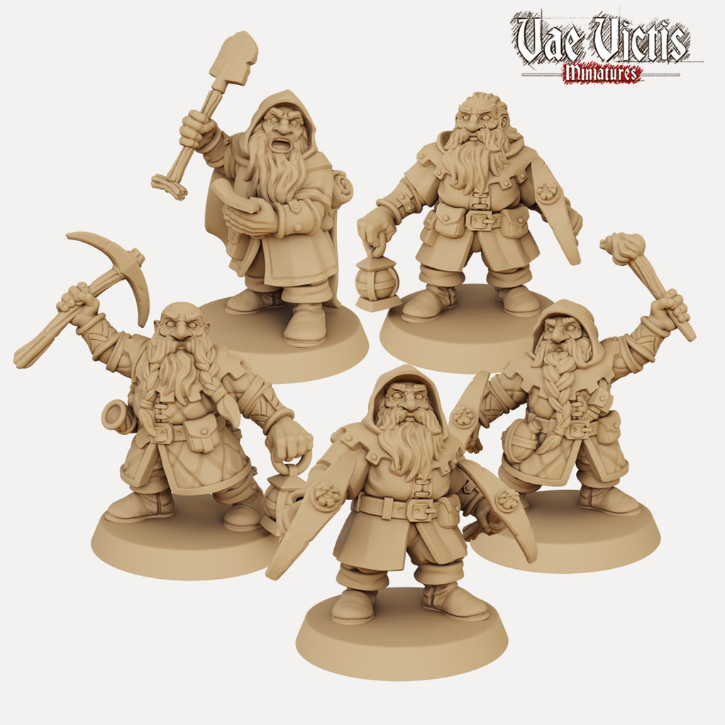 Hill Dwarf Miners - 3D Printed Miniatures — Empire of Minis